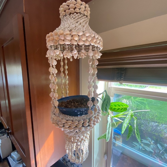 Accents | Cowrie 197s Vintage Mid Century Hanging Shell Macrame Plant ...